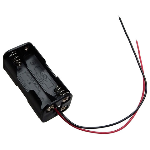HOLDER FOR 4 AAA CELLS, 6" LEADS – Aretronics