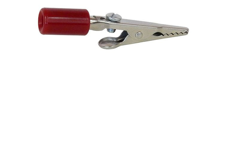 ALLIGATOR CLIP W/ RED PLASTIC HANDLE – Aretronics