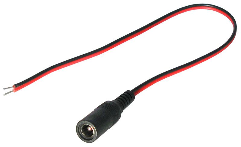 2.1MM COAX POWER JACK (FEMALE) W/ PIGTAIL – Aretronics