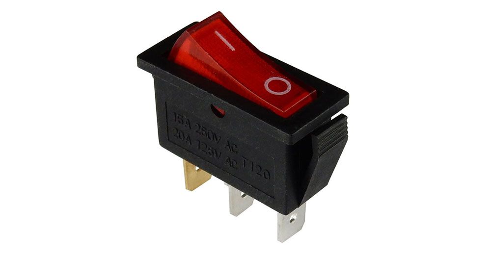 120 VAC LIGHTED ROCKER SWITCH, SPST – Aretronics