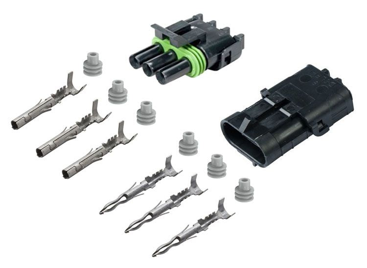 3-CONDUCTOR WEATHER PACK CONNECTOR KIT, 16-14 GA – Aretronics