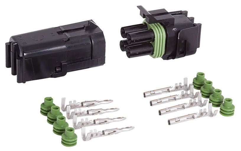 4-COND SQUARE WEATHER PACK CONNECTOR KIT, 20-18 GA – Aretronics