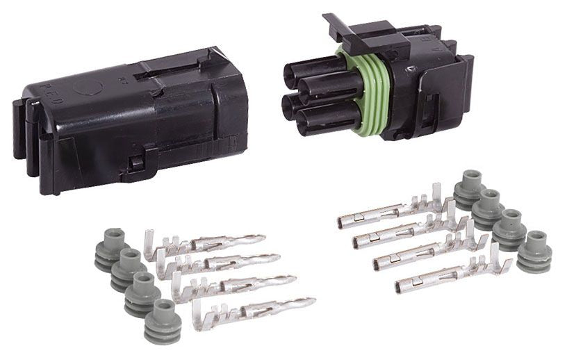 4-COND SQUARE WEATHER PACK CONNECTOR KIT, 16-14 GA – Aretronics