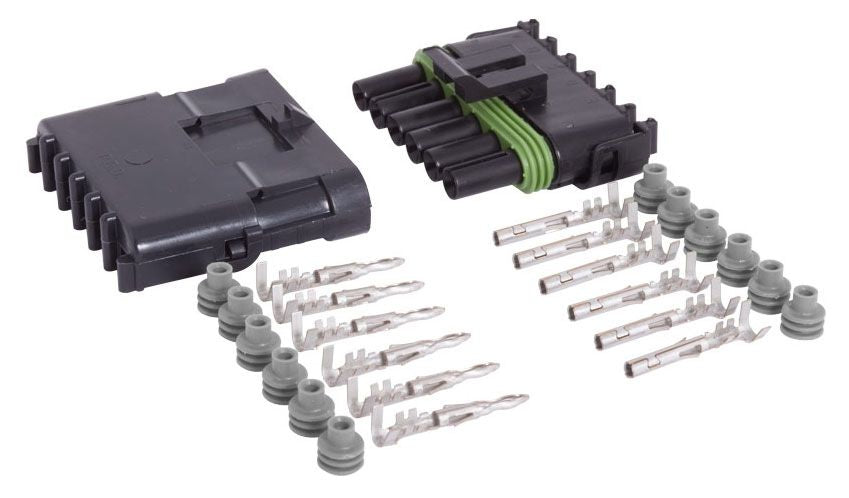 6-CONDUCTOR WEATHER PACK CONNECTOR KIT, 16-14 GA – Aretronics